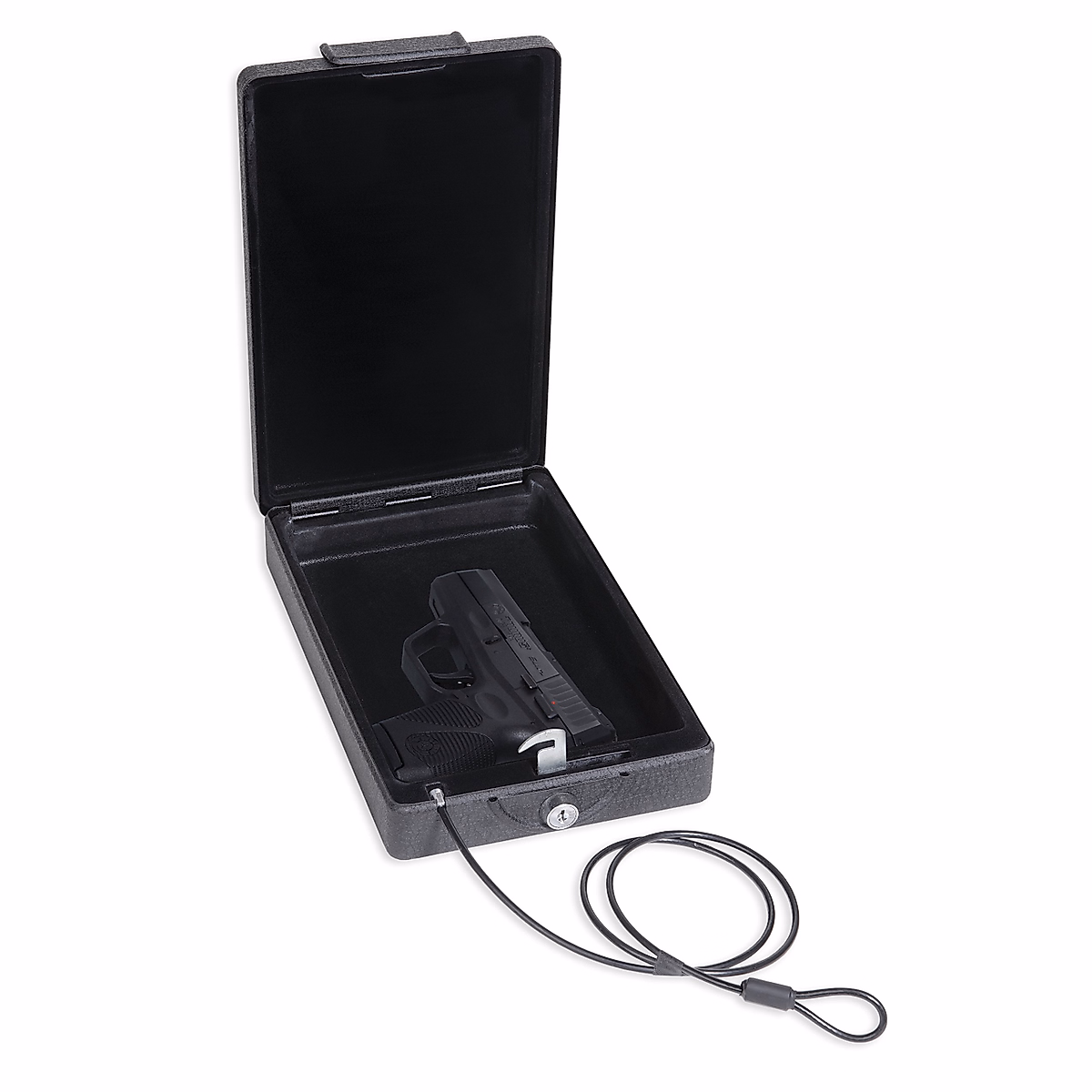 Bulldog Cases Car Safe with Key Lock, Mounting Bracket and Cable in Black ,11.3 x 6.9 x 2.2 inches