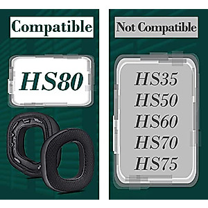 ZIXUANCUSHION HS80 Ear Pads Compatible with HS80 RGB Headset - HS80 Ear Cups/1.18 Inches Thick/Memory Foam Ear Cushions (Mesh/PU)
