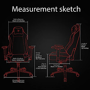 Arozzi Primo Premium PU Leather Gaming Chair Office Chair with Recliner Swivel Tilt Rocker Adjustable Height 4D Armrests Neck Pillow and Built-in Lumbar Adjustment - Black with Gold Accents