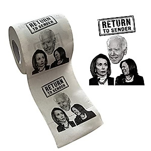 Pesky Patriot Anti-Democrat Party 2-Pack Toilet Paper Roll | Hilarious Facial Expression Anti Joe Biden, Kamala Harris, & Nancy Pelosi Roll | Funny Political Gift for Republicans or Democrats