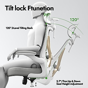 Ergalithic Ergonomic Office Chair - X-Shaped Computer Desk Chair Comfy, Gaming Chair, Office Chair with Lumbar Support, Mesh Office Chairs with Headrests, Desk Chair for Long Hours (Grey Gold)