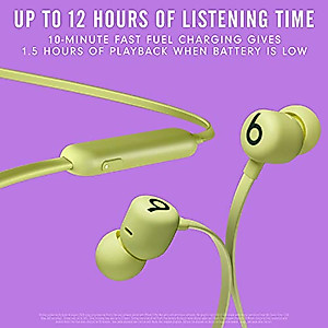 Beats Flex Wireless Earbuds – Apple W1 Headphone Chip, Magnetic Earphones, Class 1 Bluetooth, 12 Hours of Listening Time, Built-in Microphone - Yuzu Yellow