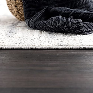 Abani Rugs 6' x 9' Contemporary Grey Paint Strokes Premium Area Rug - No-Shedding Modern Marble Design Dining Room Under Table Rug