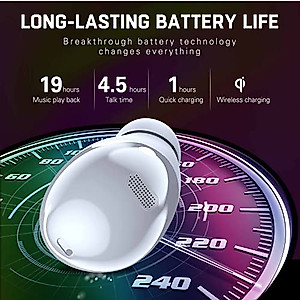 UrbanX Street Buds Pro Bluetooth Earbuds for Motorola Moto G7 Power True Wireless, Noise Isolation, Charging Case, Quality Sound, Sweat Resistant, Silver White (US Version)