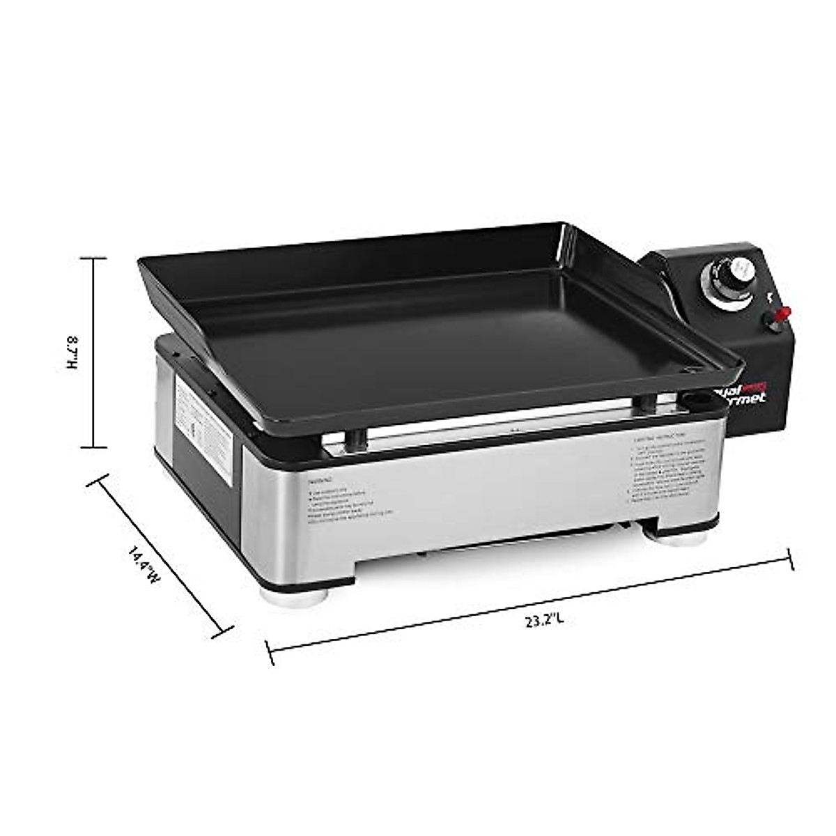 Royal Gourmet PD1202S 18-Inch Portable Table Top Propane Gas Grill Griddle for Camping, Sliver