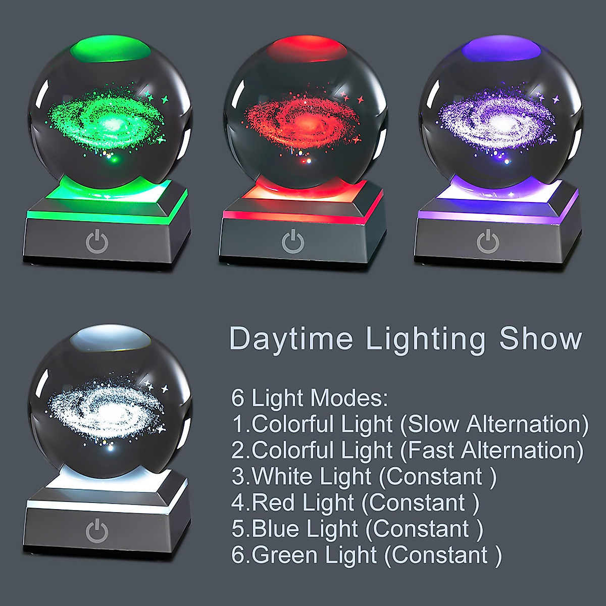 hochance 3D Galaxy Milk Way Crystal Ball Nightlight Multicolor Decolamp for Science Astronomy Space,Thanksgiving Christmas Gifts Ideas for Boyfriends Husband Him,Cool Presents for Fathers Kids Boys