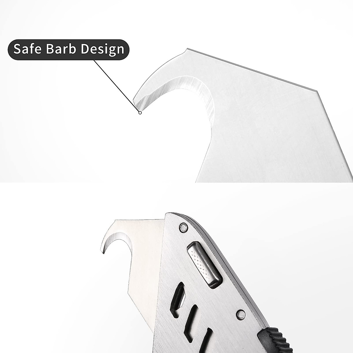 Vickay 30 Pack Utility Knife Hook Blades, SK5 Steel Heavy Duty Box Cutter Replacement Blades with Plastic Case, Standard Size Razor Blades for Most Standard Utility Knives