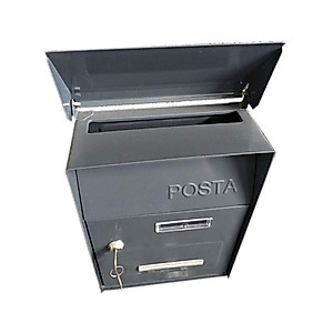 Mailboxes for Outside Mailbox Wall Mount Post Box European Villa Home Wall-Mounted Mailbox Outdoor Garden Simple Creative Simple Creative Waterproof Newspaper Box (Color : Silver)