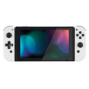 eXtremeRate White DIY Housing (D-Pad Version) with Full Set Buttons for Joycon Handheld Controller, Replacement Shell Case for Nintendo Switch & Switch OLED [Only The Shell, NOT The Joycon]