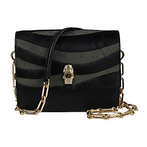 ROBERTO CAVALLI HXLPG6 999 Black/Olive Shoulder Bag for Womens