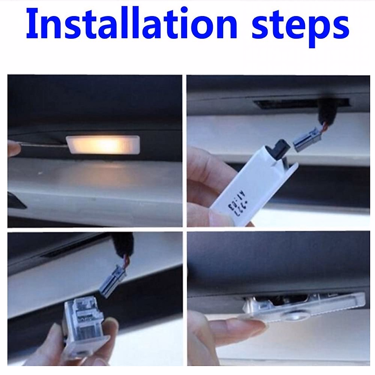 LED Car Door Logo Lights Projector 3D Ghost Shadow Lights for Cadillac SRX XTS ATS XT4 XT5 XT6 Dual Plug Puddle Lights for Caddy Welcome Courtesy Lights Auto Accesories 4 Pack