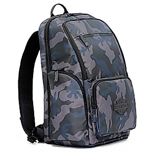Harley-Davidson Bar & Shield Crinkle Nylon Water-Resistant Backpack - Camo
