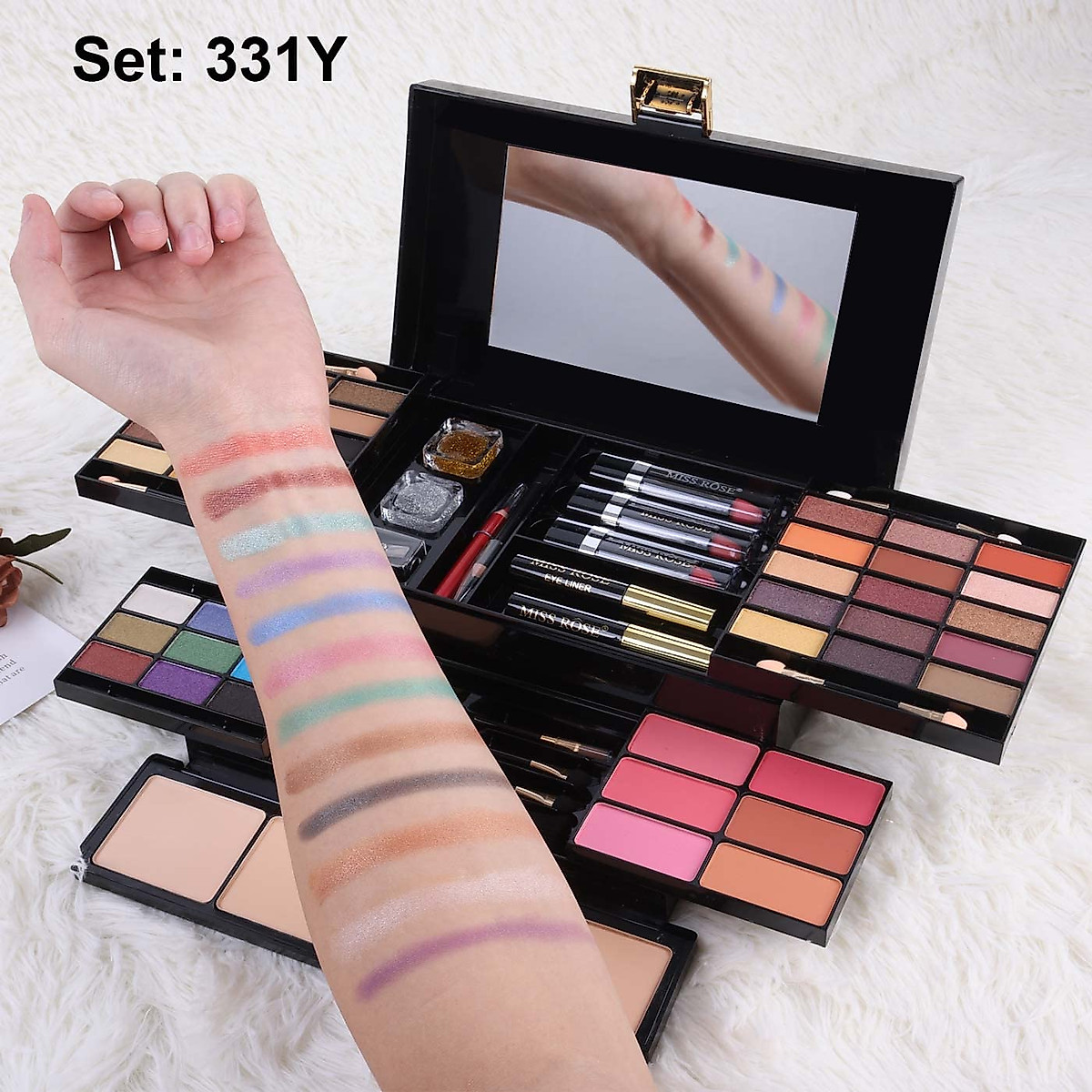 58 colors Professional Makeup Kit for Women, All In One Full Makeup Gift Set for Women Girls Beginner with Eye Shadow Blush, Lipstick, Compact Powder, Mascara, Eyeliner, Lip Liner, Eyebrow Pencil,