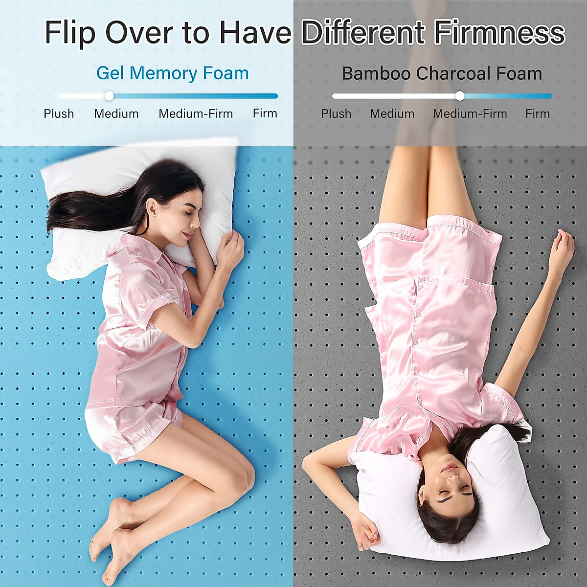 Maxzzz Twin Mattress Topper,3 Inch Ventilated Design Memory Foam Queen Mattress Topper,Cooling Gel Infused Swirl Foam Pad for Pressure Relief Back Pain, CertiPUR-US Certified