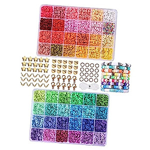 EXCEART 1 Set Black Stone Beads Colorful Clay Beads DIY Jewelry Making Set Arts and Crafts Kit Adult Craft Kits Fashion Necklace Bracelet Beads Girls Bracelet Making Kit Bracelet Maker Kit