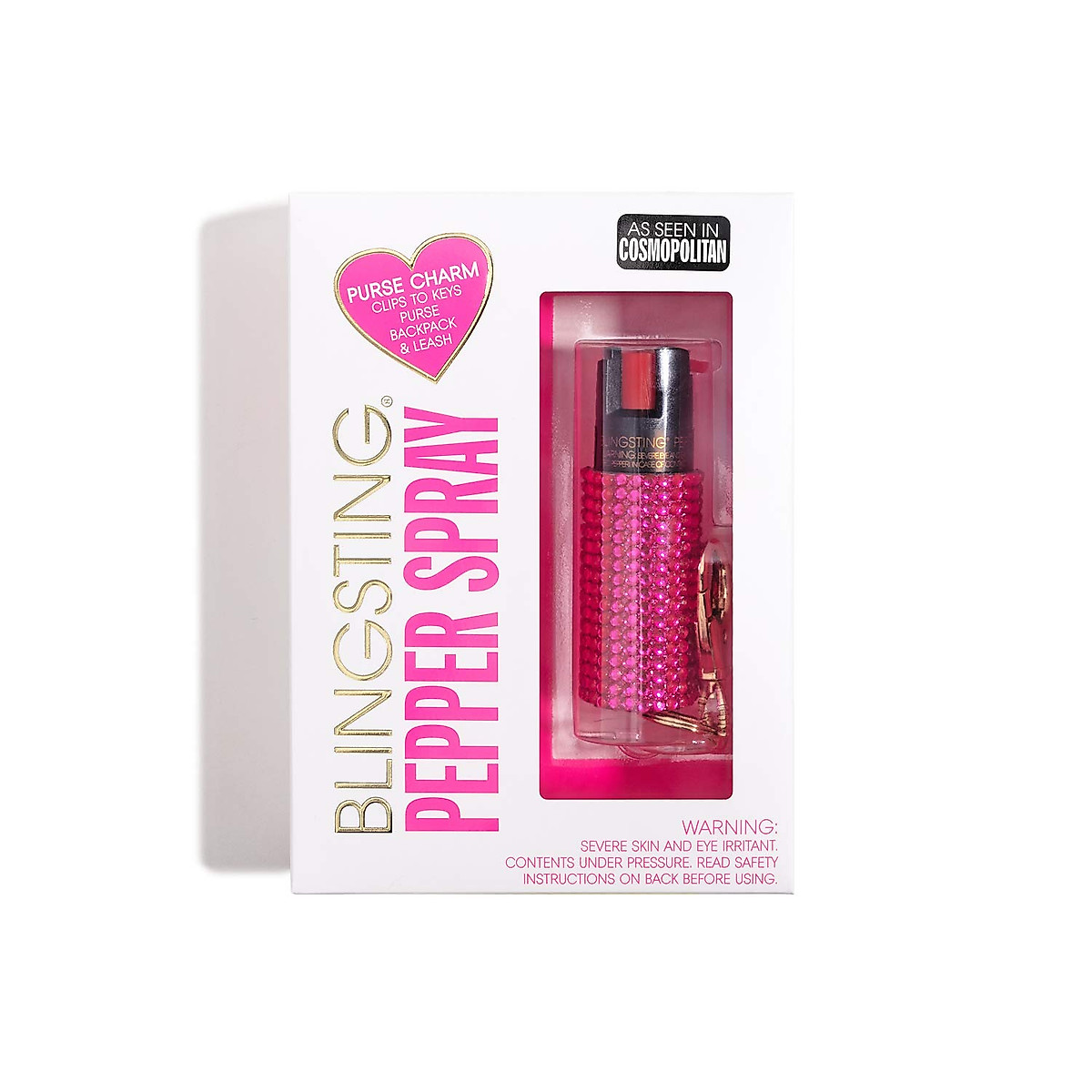 BlingSting Pepper Spray Keychain for Women Pink