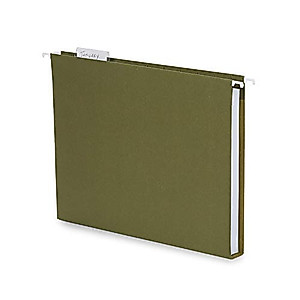 Blue Summit Supplies Hanging File Folders Extra Capacity 1 inch, Hanging File Folders 1 inch Expansion, Designed for Bulky Files and Charts, Letter Size, Standard Green, 25 Pack