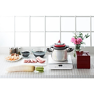 T-fal pressure cooker"Kuripuso arch" one-touch opening and closing IH corresponding paprika Red 4L P4360432