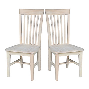 International Concepts C-465 Pair of Tall Mission Chairs, Wood, Unfinished