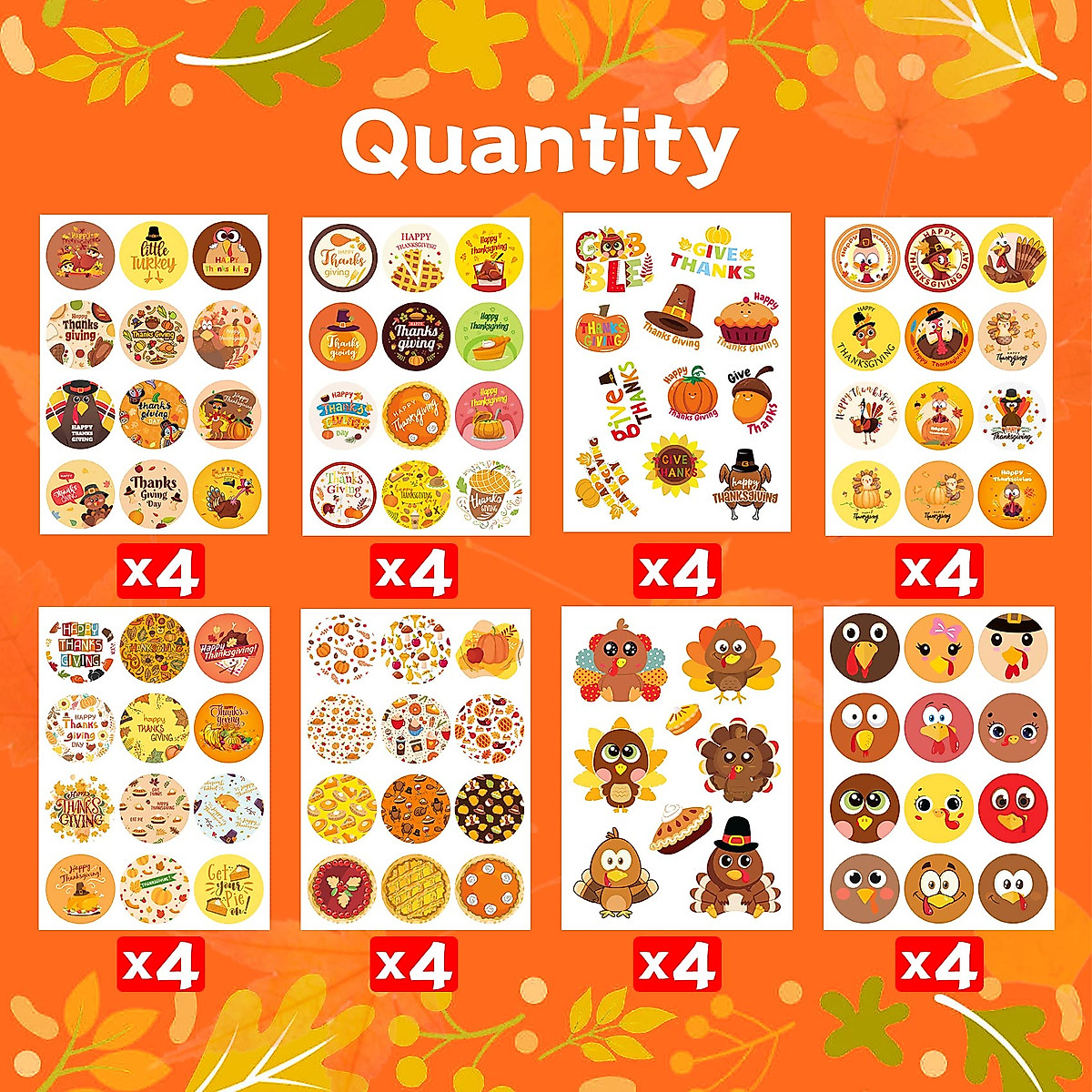 Thanksgiving Stickers for Kids Turkey Stickers Thanksgiving Sticker Happy Thanksgiving Stickers November Stickers for Thanksgiving Laptop Water Bottles Crafts Scrapbooking Decorations
