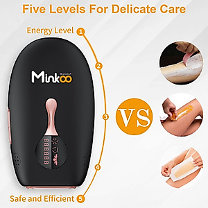 IPL Laser Hair Removal for Women and Men Painless Ice Cooling FDA Cleared - MinKoo Flawless Permanent Hair Remover Epilator for Women on Armpits Back Legs Arms Face Bikini Line
