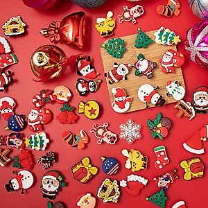 HLARTNET 30PCS Christmas Holiday Shoe Charms for Shoes Decorations, PVC Different Accessories Charms for Christmas Party Gift Favors