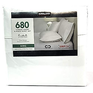 King White 680 Thread Count Kirkland Sheet Set 6 Piece Deep Pockets