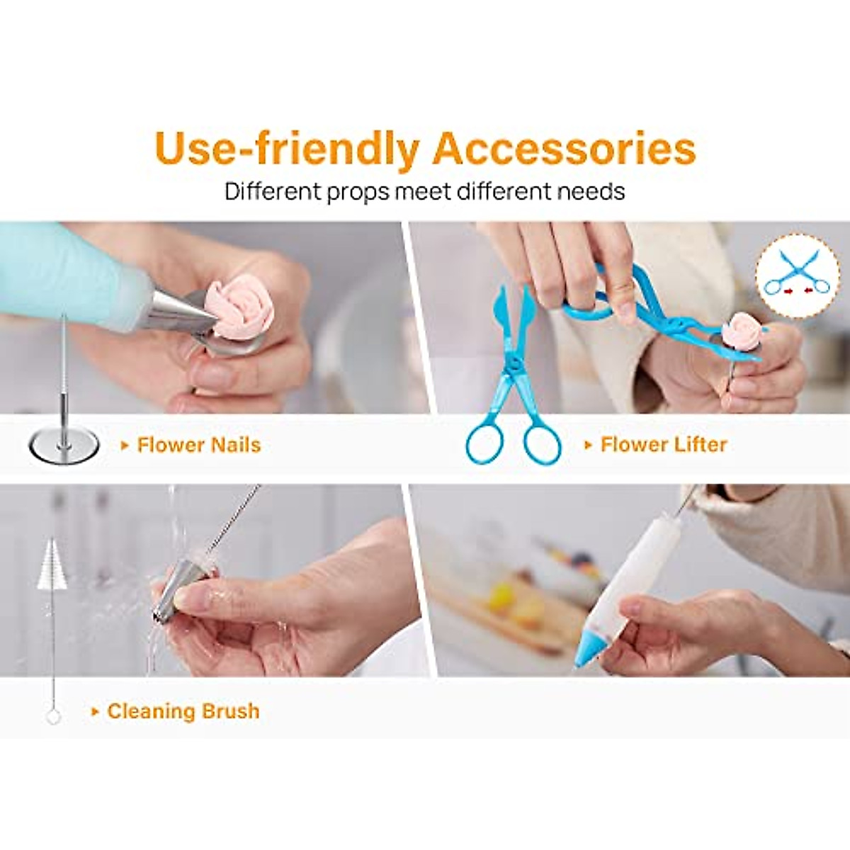 Kootek 42pcs Piping Bags and Tips Set, Cake Decorating Supplies Kits for Baking with 30 Numbered Frosting Icing Tips, 2 Reusable Pastry Bags, Easy Carry Storage Box and Other Baking Tools