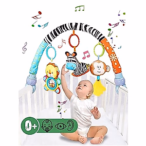 Pau1Hami1ton Baby Stroller Arch Toys, Car Seat Toys,Bouncer Toy Bar/Mobile for Bassinet,Adjustable Baby Hanging Toys Fit for Crib Bed,Stroller,Car Seat, Feeding Chair.S-19(Zebra)
