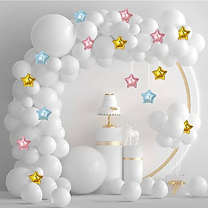 10 Inch Foil Star Balloons Gold Pink Blue, 45 Pcs Twinkle Twinkle Little Stars Shaped Foil Mylar Balloons Gender Reveal Balloon Wedding Shower New Years Graduation Party Favors Balloons Decorations