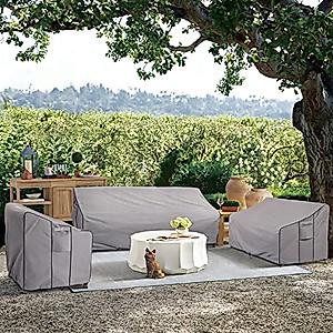 Kylinlucky Outdoor Furniture Covers Waterproof, 2-Seater Patio Sofa Covers Fits up 54W x 38D x 35H inches Grey