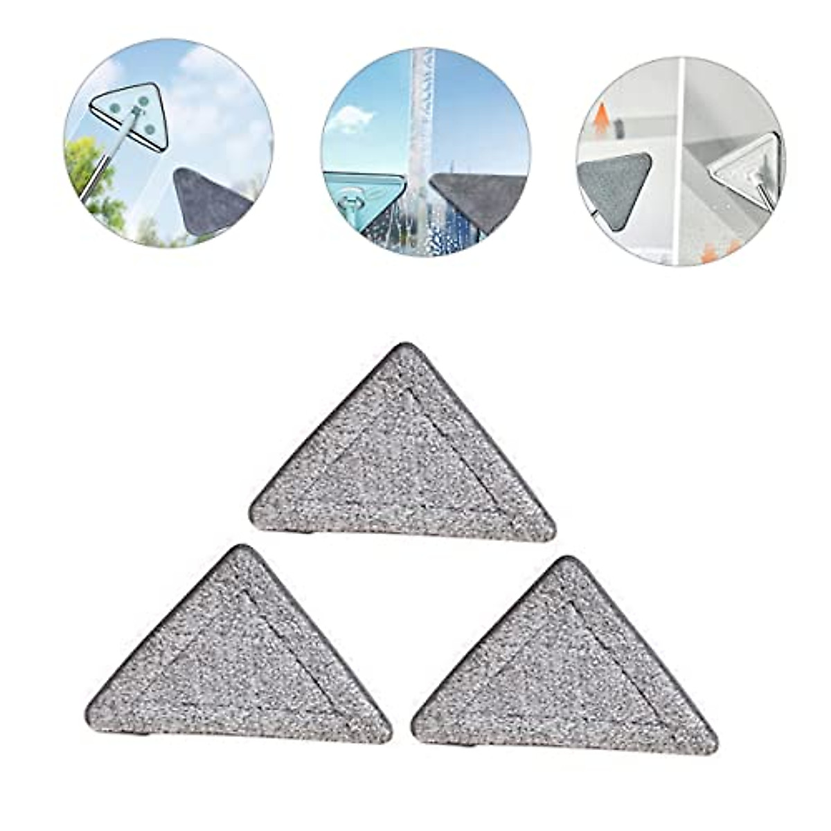 ULTECHNOVO 12 Pcs Triangle Mop Head Microfiber Mop Head Car Wash Mop Floor Cleaner Mop Foaming Wall Cleaner Commercial Mop Extension Pole Wall Cleaner for Painted Walls Foaming Mop Head Round