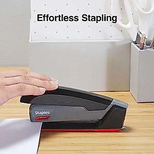 Staples 1798852 One-Touch Desktop Stapler Full-Strip Capacity Gray/Black/Red (44425)
