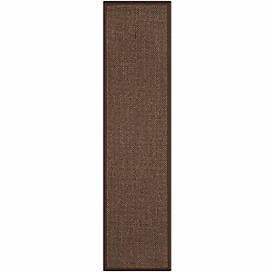 SAFAVIEH Natural Fiber Collection Runner Rug - 2'6" x 6', Brown & Brown, Border Sisal Design, Easy Care, Ideal for High Traffic Areas in Living Room, Bedroom (NF443D)