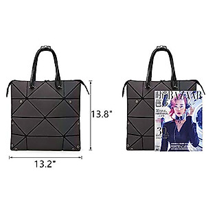Luminous Changeable shape Geometric Women Shoulder Bag, Premium Reflective Purses Top Handle Satchel Large Handbags Holographic (Luminous)
