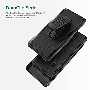 Encased DuraClip Designed for Pixel 6a Belt Clip Case (Slim-fit) Phone Holster Case with Kickstand, Black (Google Pixel 6a)