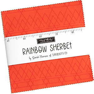 Rainbow Sherbet Charm Pack by Sarah Thomas of Sariditty; 42-5" Precut Fabric Quilt Squares