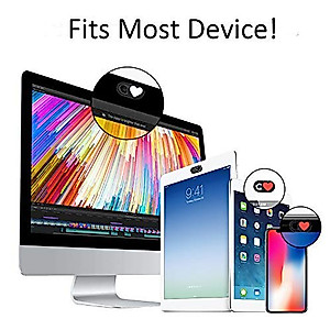 IMNEXT2U Webcam Cover 3 Pack Ultra Thin Slide Laptop Camera Cover for Echo Show, MacBook Pro, MacBook Air, Computer, Tablet, Mac Air, Chromebook, PC - Red Heart, Black