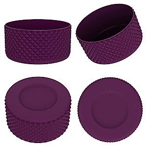 Affute Diamond Silicone Boot for Hydroflask Water Bottle and Other Stainless Steel Bottles 12 18 21 22 24 32 40 oz, (Eggplant, 12-24oz)
