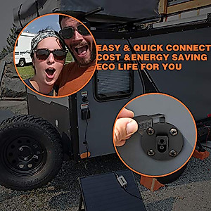 Kohree SAE Power Socket Sidewall Port Connector, 2 Pin SAE Quick Connect Solar Panel Flush Mount Connector Plug Cable Weatherproof 12AWG 13.2" w/ 8 Screws for Solar Generator Battery Charger, 2 Pcs