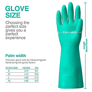 ThxToms Chemical Resistant Nitrile Gloves, Resist Household Acid, Alkali, Solvent and Oil, Latex Rubber Free, 1 Pair Medium