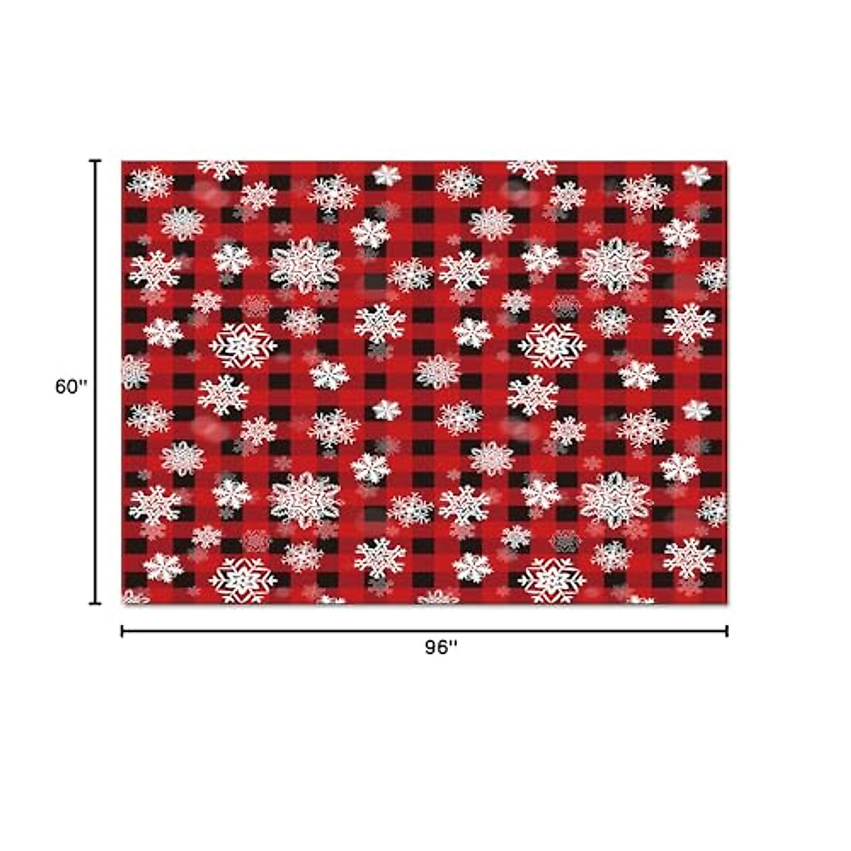 Christmas Snowflake Area Rug, Anti-Slip Rug 2'x3', Stain Proof Rugs for Living Room, Soft Foldable Lightweight Machine Washable Area Rug Comfy Carpet, Merry Xmas Red Black Plaid