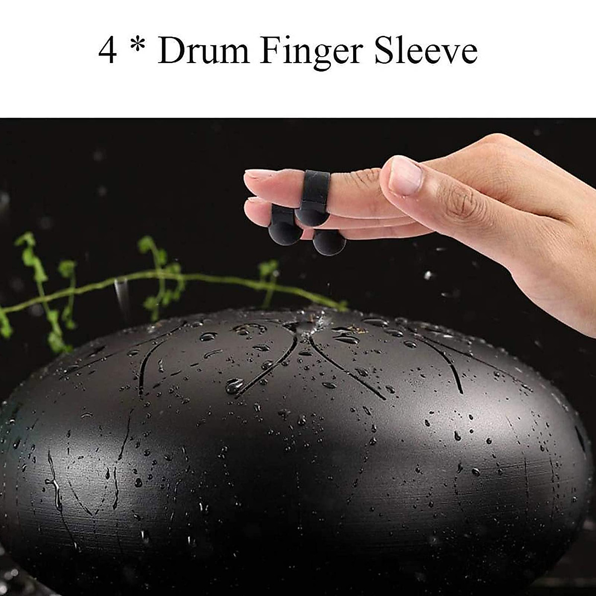 Silicone Drum Finger Sleeve, Standard Sizes Percussion Accessories Soft Drumstick Support Scratch Resistant with Number Sticker for Tongue Drums