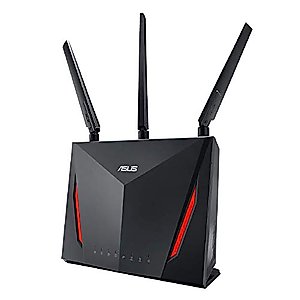 ASUS AC2900 WiFi Gaming Router (RT-AC86U) - Dual Band Gigabit Wireless Internet Router, WTFast Game Accelerator, Streaming, AiMesh Compatible, Included Lifetime Internet Security, Adaptive QoS