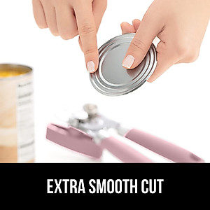 The Original GORILLA GRIP Heavy Duty Stainless Steel Smooth Edge Manual Can Opener and Bottle Openers, Soft Handle, Rust Proof Oversized Handheld Easy Turn Knob, Multifunctional Kitchen Tool, Pink