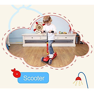 ygqtbc 3 in 1 Scooter for Kids 3 Wheel Kick Scooter with Removable Seat, with Toys Storage Basket, Adjustable Handle, Widened Wheels for Children 1-10 Years Old ( Color : Blue )