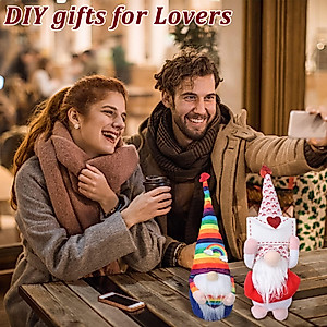 24 Pieces Pre-Cut Gnome Beard Braids Wooden Balls Nose Set， Handmade Gnome Beard Fake Fluffy Gnome Beard Faux Fur Gnome Dwarf Beard Braids Unfinished Wooden Balls for DIY Your Gnomes