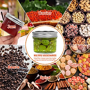 TOEKSIX Mini Mason Jars 4 oz 40 Pack, Regular Mouth Mason Jar with Lids and Seal Bands, Small Glass Canning Jar for Spice, Jam, Honey, Jelly, Dessert, Shower Wedding Favors, DIY Candles Decor