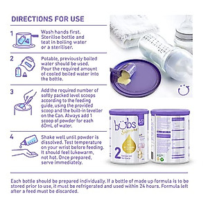 Bubs Supreme Follow-On Formula, Stage 2, Infants 6-12 Months, Made with A2 Beta-Casein Protein Cows Milk, 28.2 oz