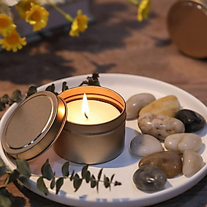 NRANSON Candle Jars for Making Candles, 24 Pack Metal Candle Tins with Lids, DIY Candle Containers for Candle Making, Arts & Crafts, Storage & More (Rose Gold, 8OZ)